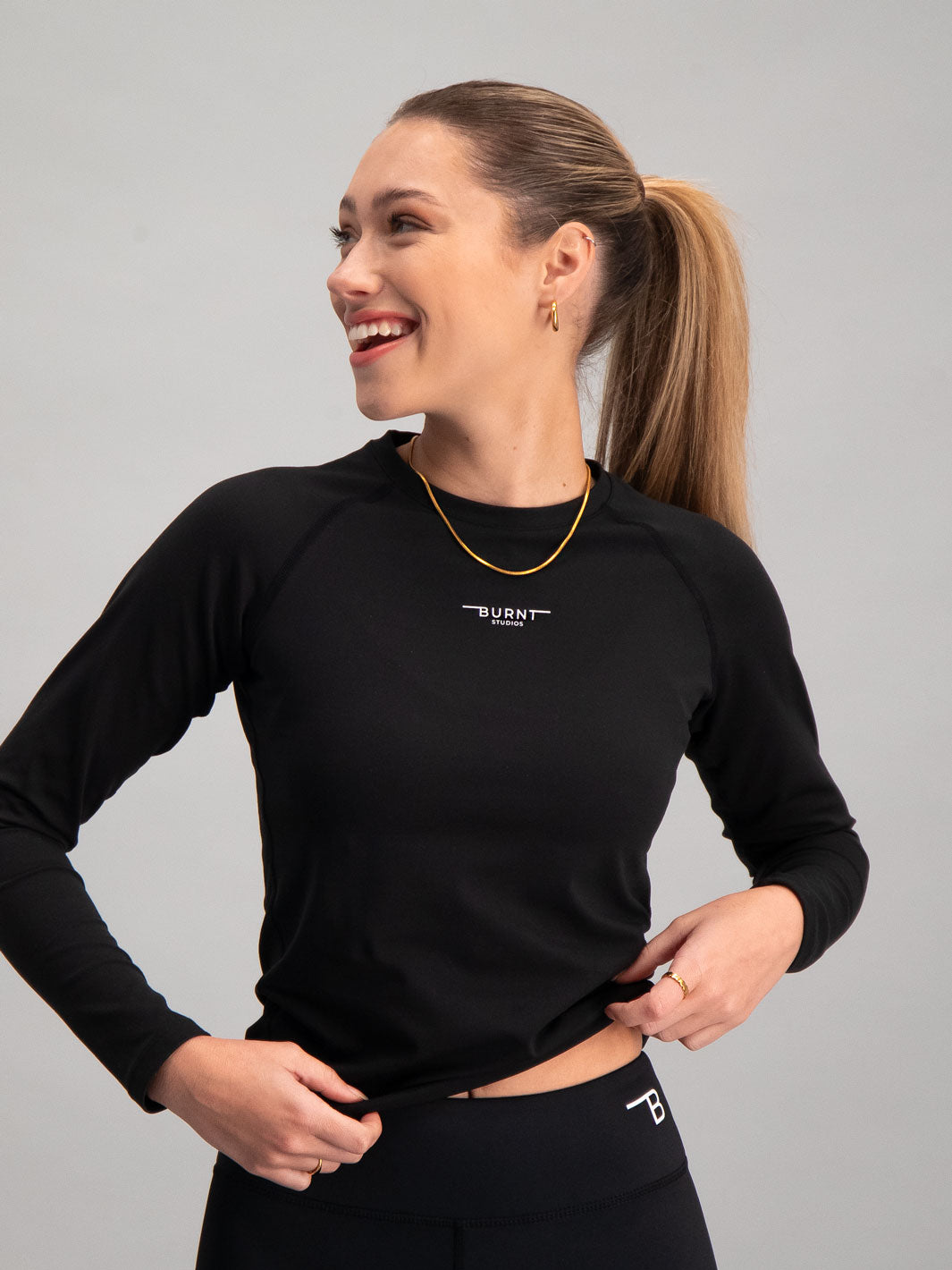 Ladies Fitted Long Sleeve Black – Burnt